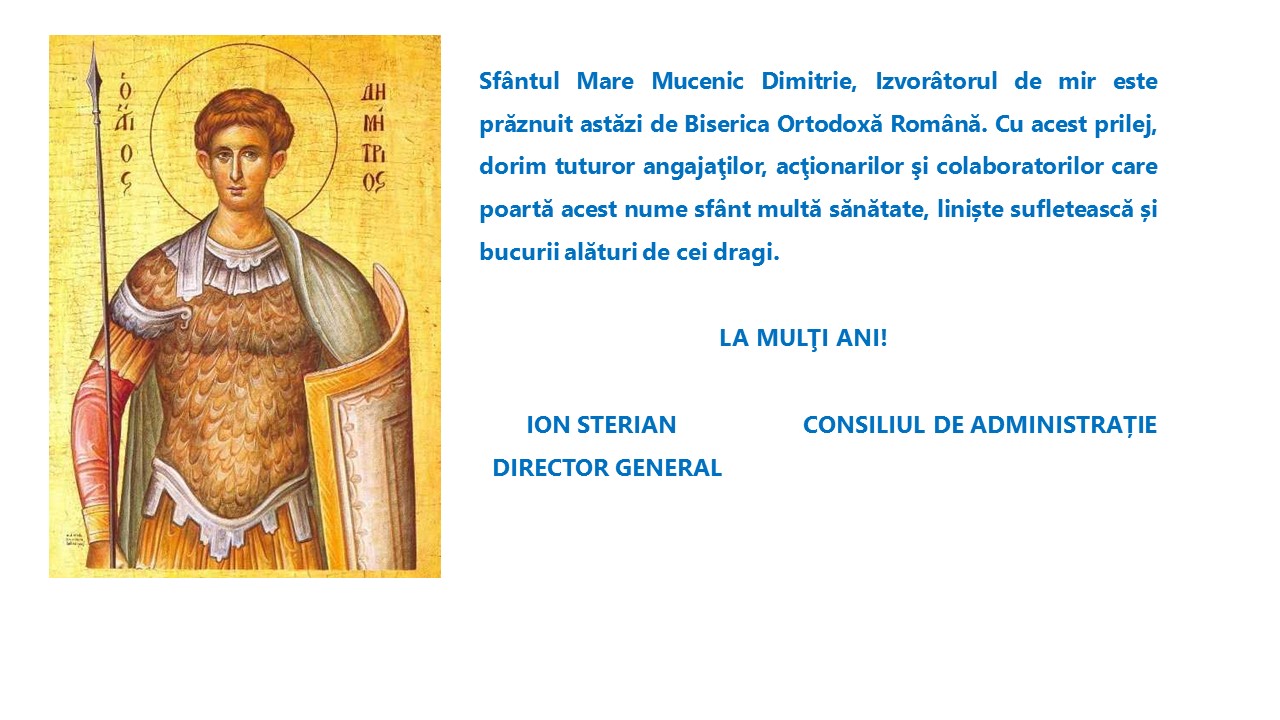 Sfântul Mare Mucenic Dimitrie | Transgaz